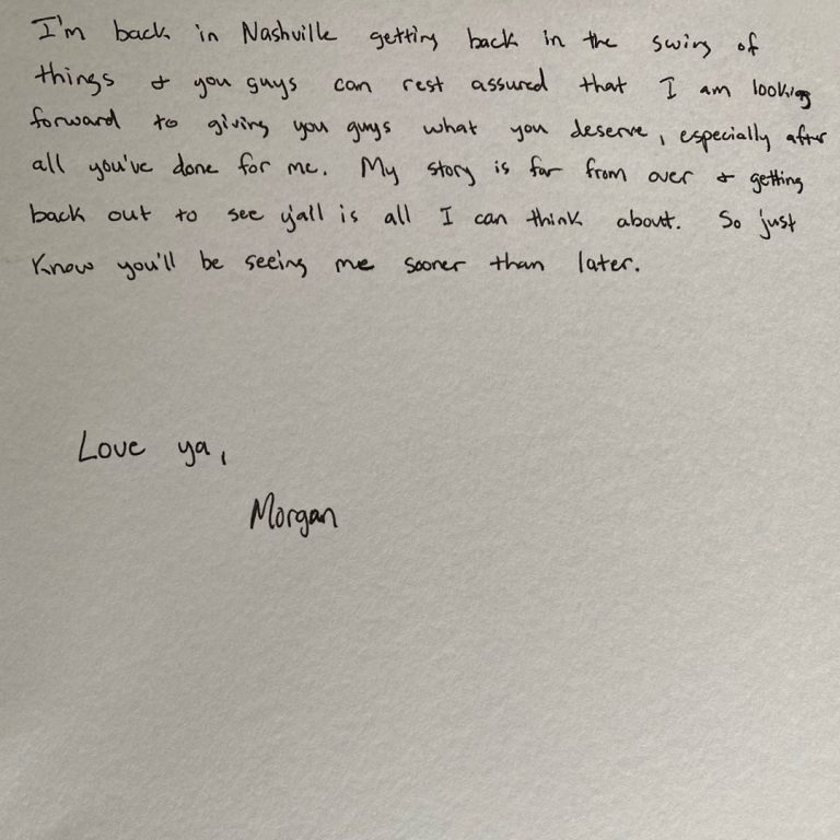 Morgan Wallen Writes 4 Page Heart Felt Letter To His Fans | Nashville.com